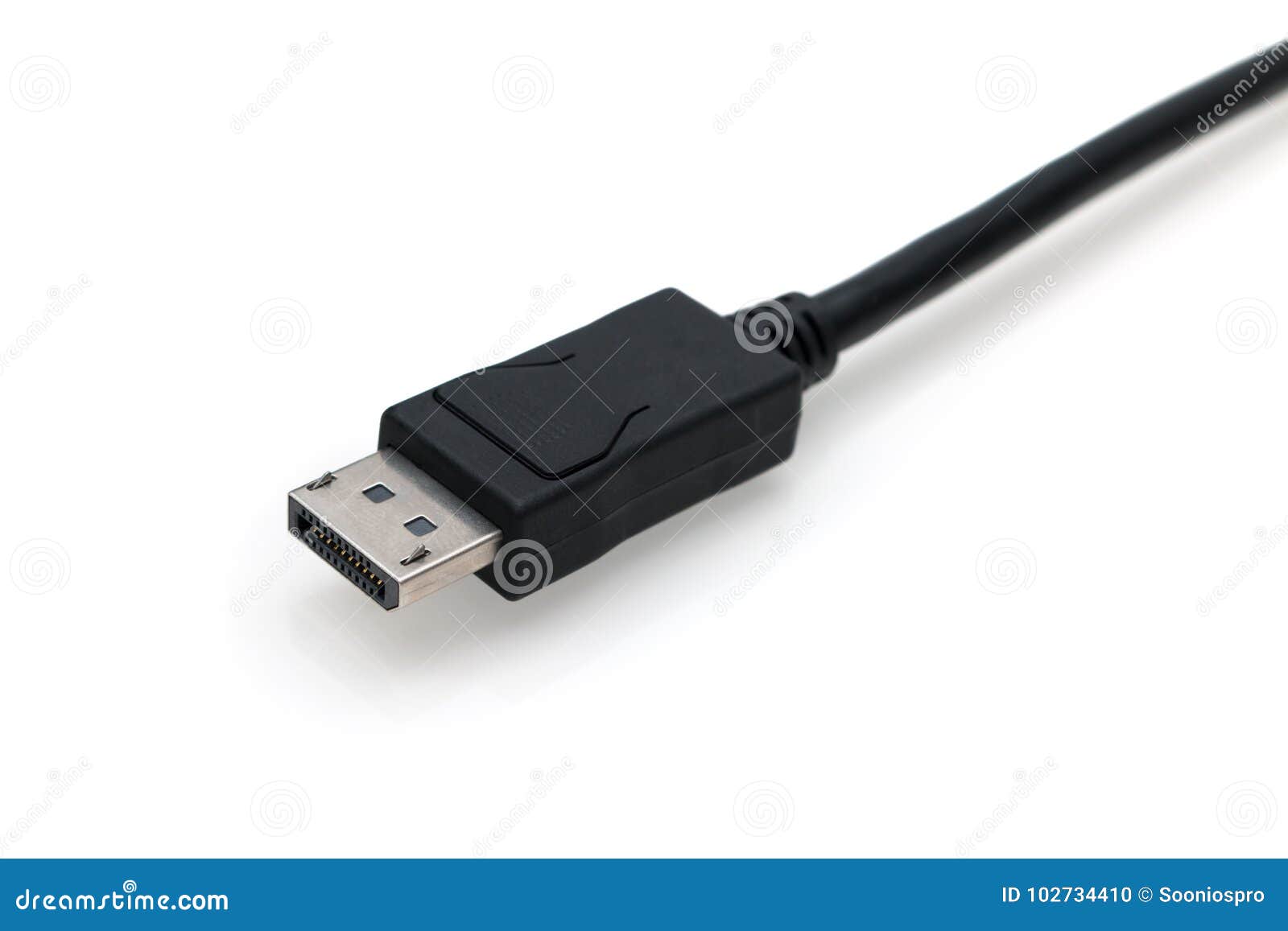Cable Displayport on Isolated White Background Stock Photo - Image of ...