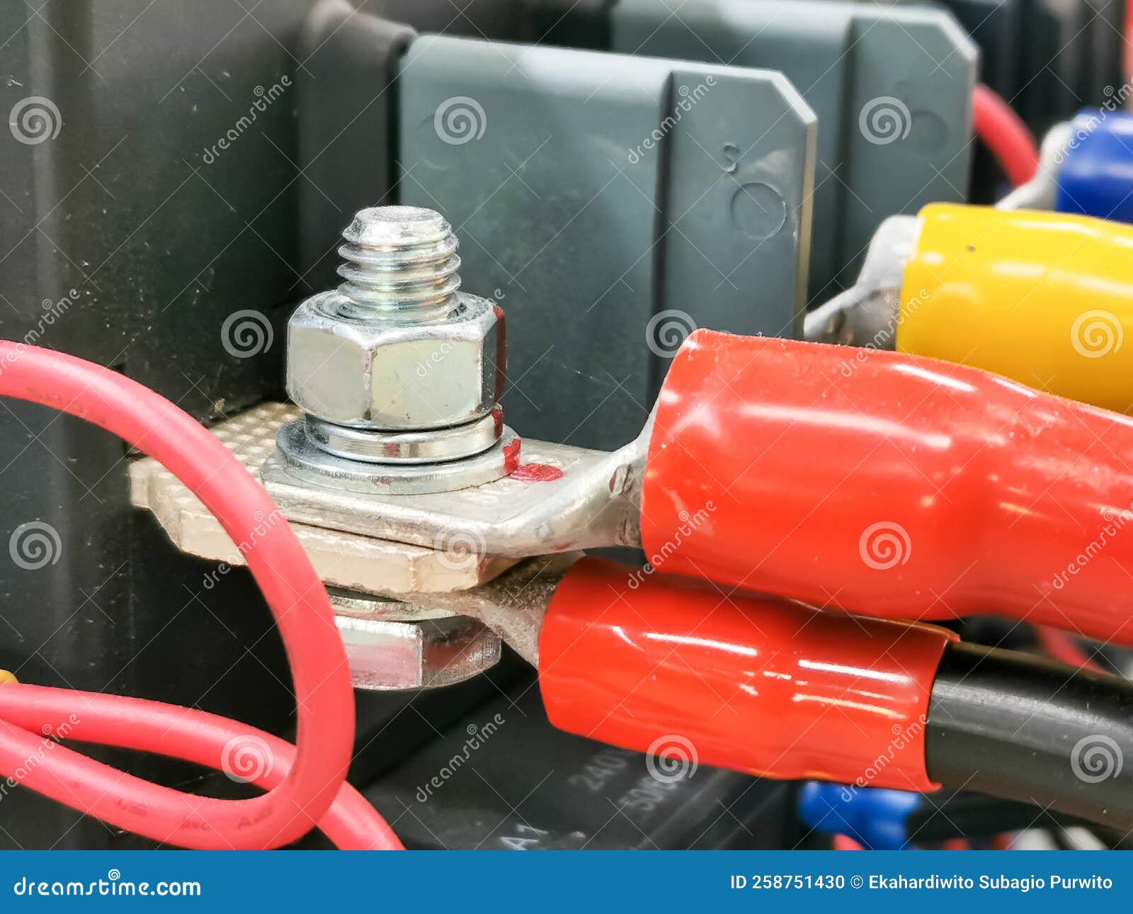 Cable Distribution Connection Stock Photo - Image of battery, heavy ...