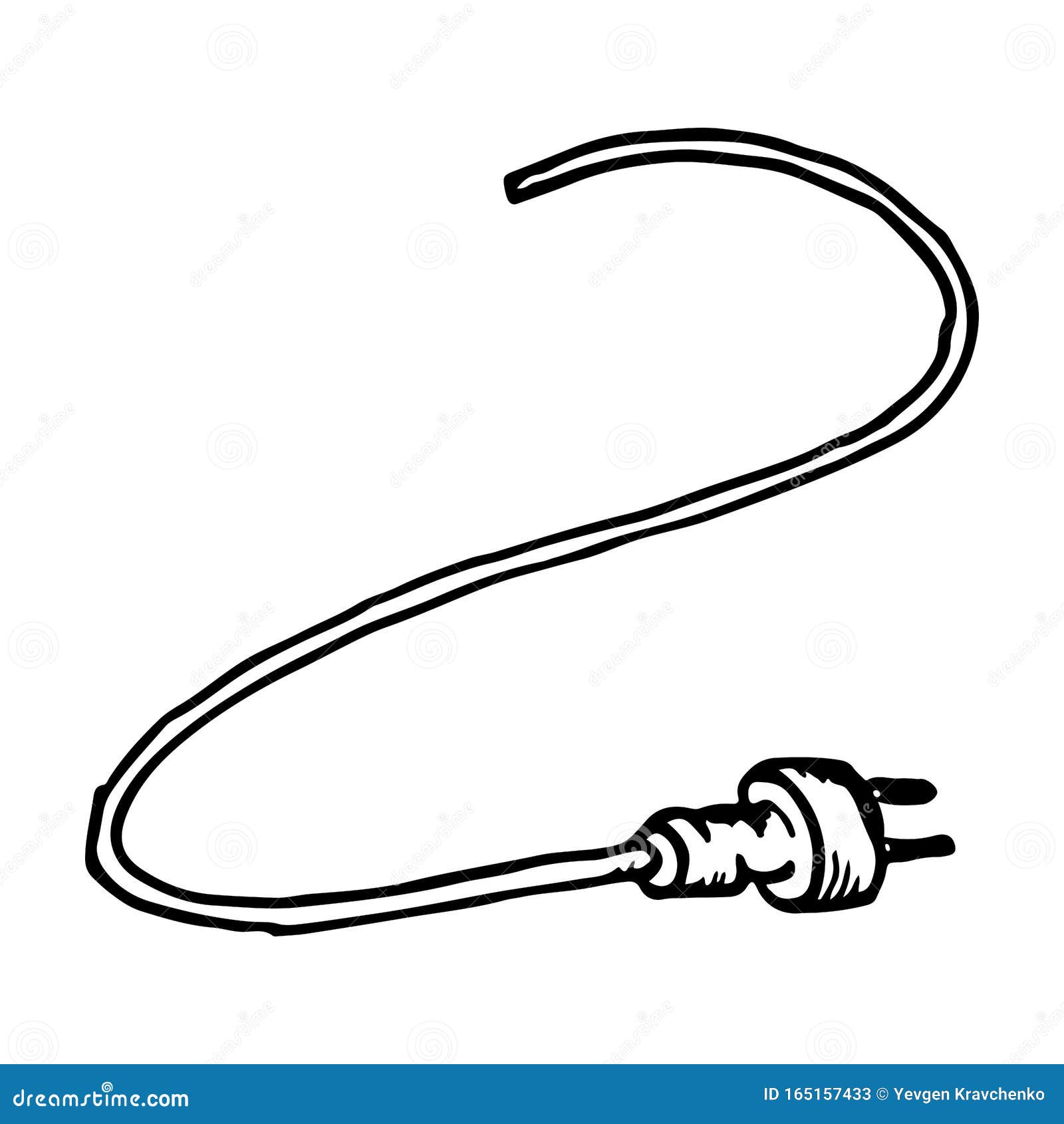 Cable Eléctrico Vector De Un Cable Cable Eléctrico Dibujado a Mano ...