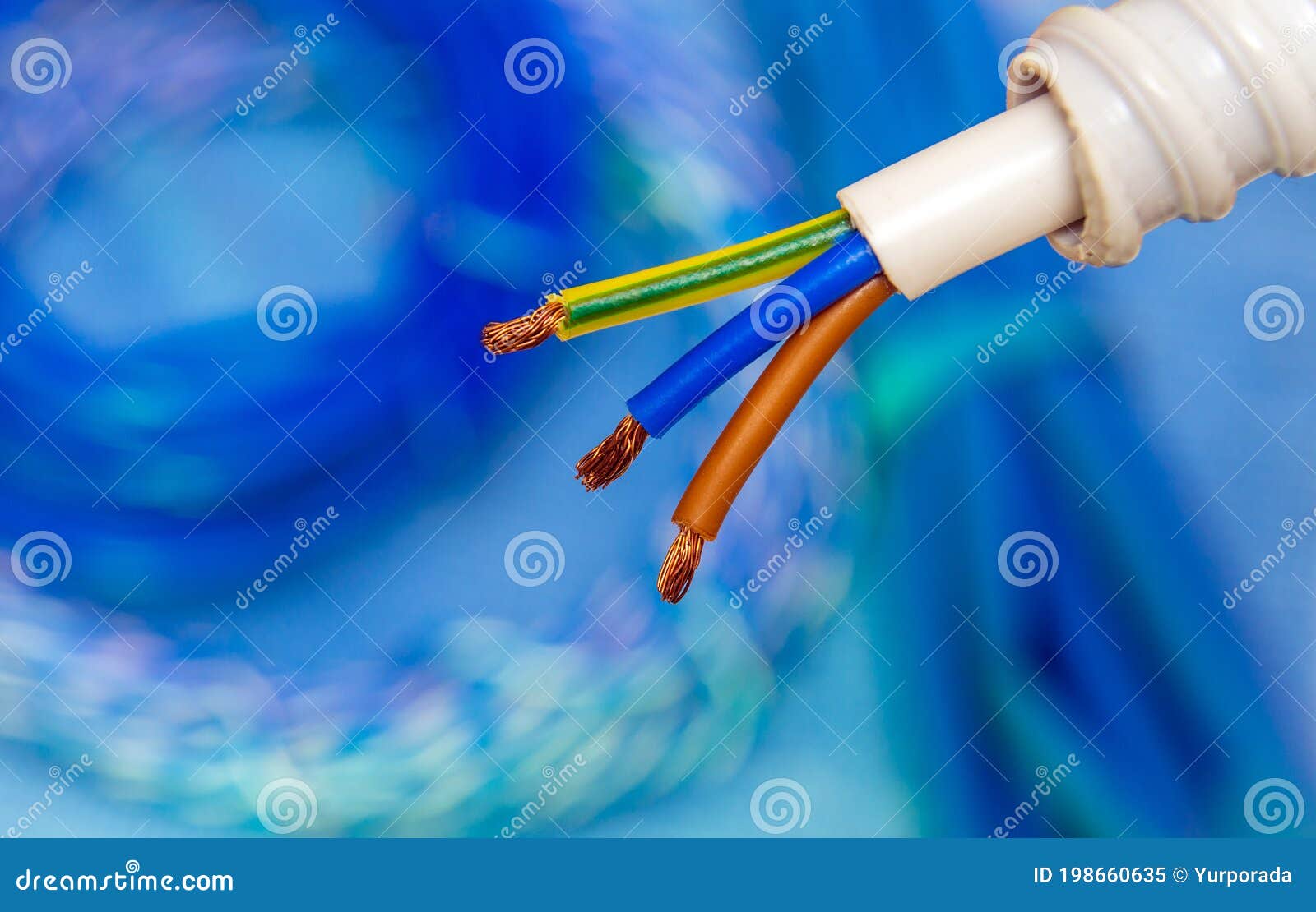 Cable with Electric Wires of Different Colors. Used To Connect To the ...