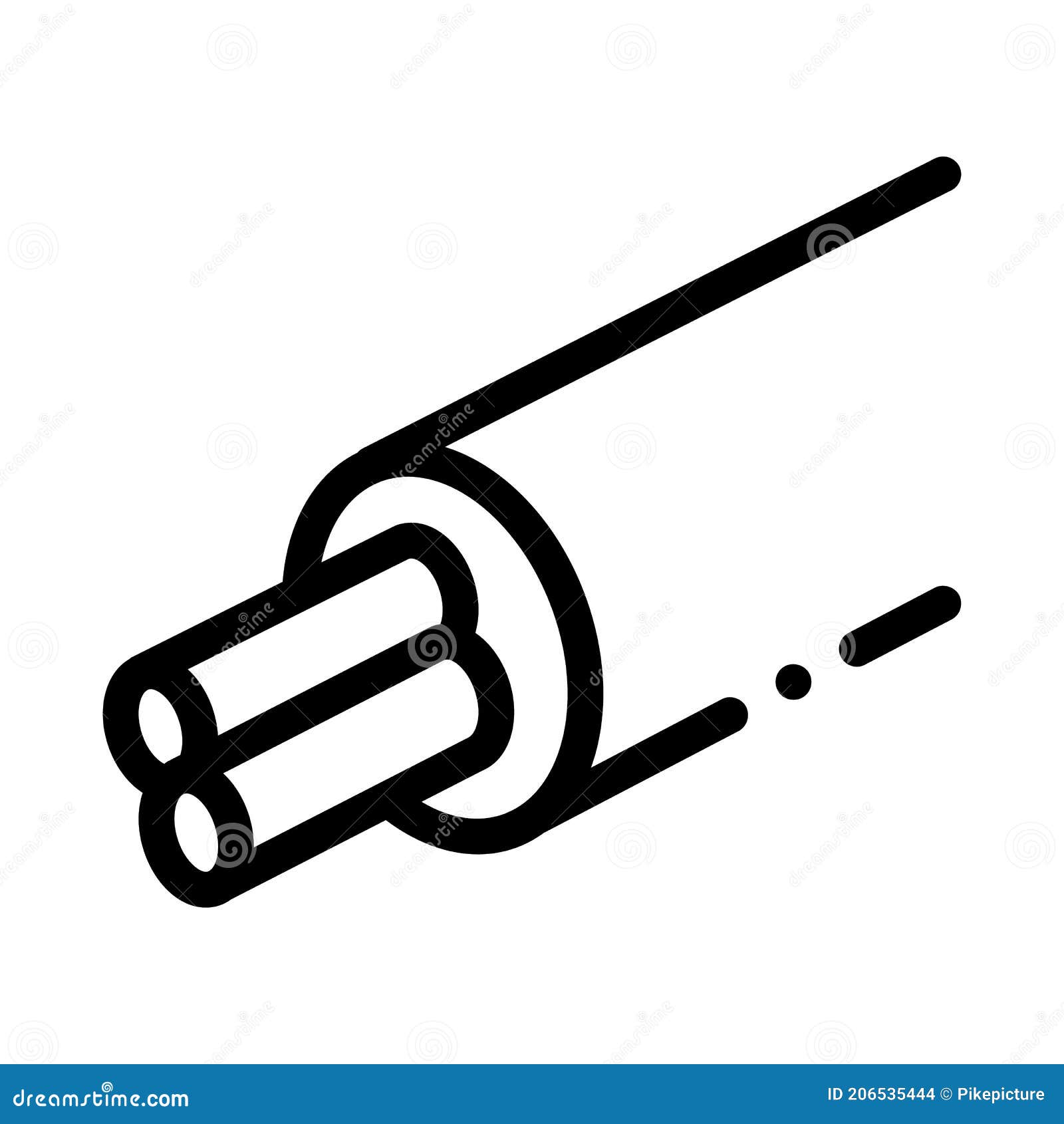 Cable with Electrical Cords Black Icon Vector Illustration Stock ...