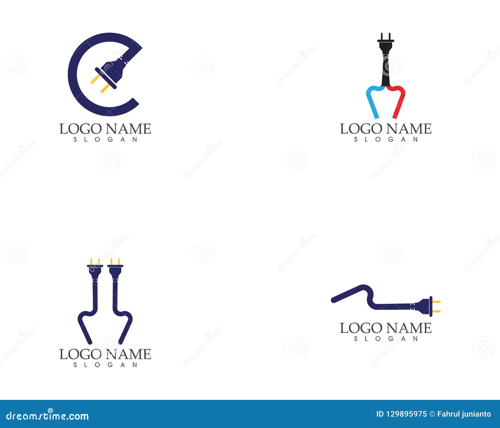 Cable Electricity with Plug Logo Vector Stock Vector - Illustration of ...