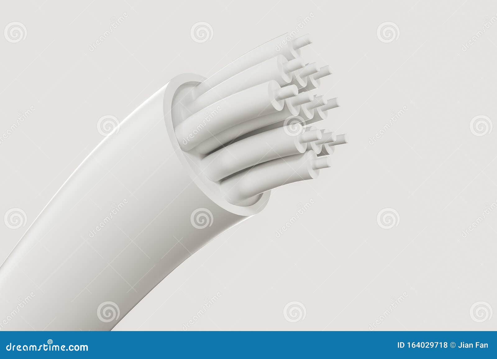 Cable with Extended Core, Electronic Connection Product, 3d Rendering ...