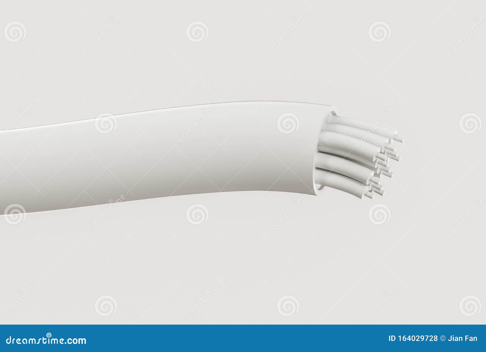 Cable with Extended Core, Electronic Connection Product, 3d Rendering ...