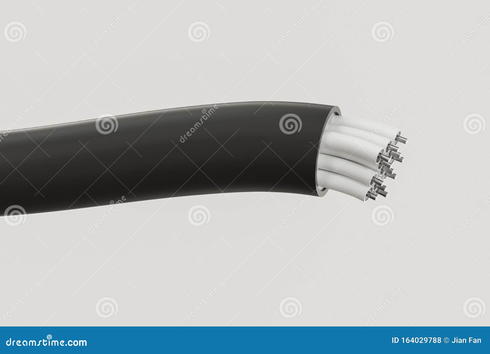 Cable with Extended Core, Electronic Connection Product, 3d Rendering ...