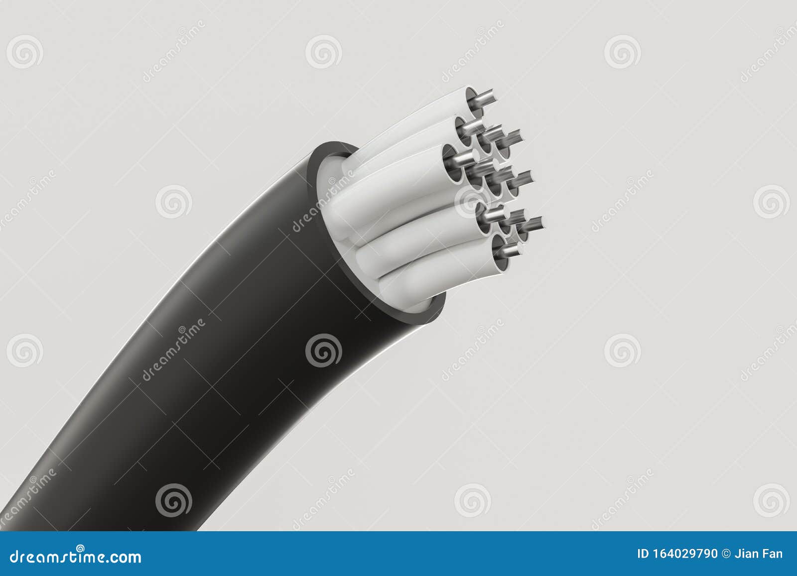 Cable with Extended Core, Electronic Connection Product, 3d Rendering ...