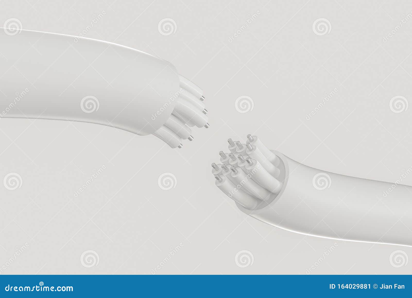 Cable with Extended Core, Electronic Connection Product, 3d Rendering ...