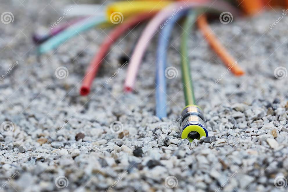 Cable at a Fiber Optic Broadband Construction Site Stock Image - Image ...