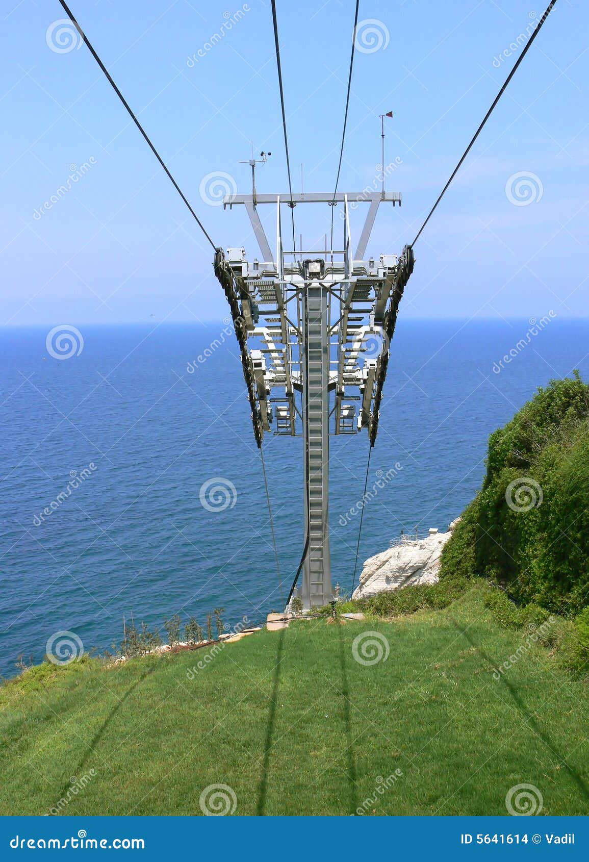 Cable Funicular Construction in Rosh Hanikra, Isra Stock Photo - Image ...