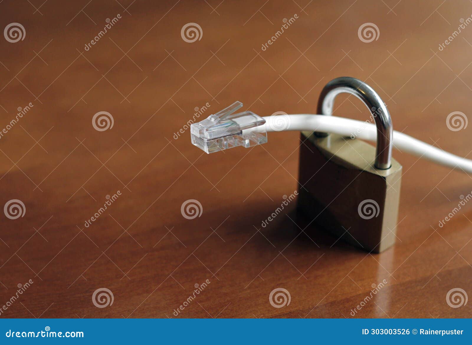 Cable Going through Padlock Stock Photo - Image of firewall, online ...