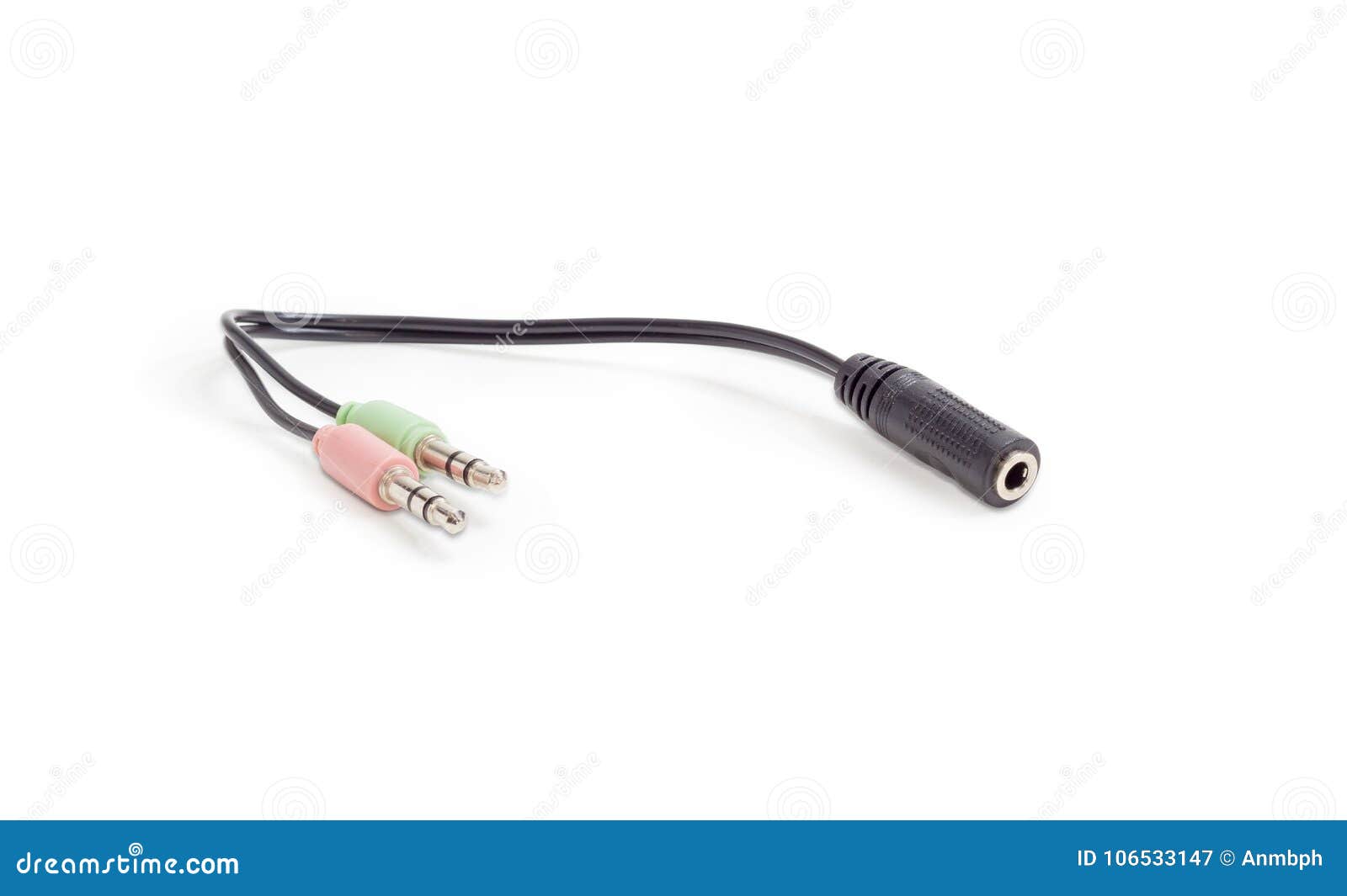 Cable for Headset Connection on a White Background Stock Image - Image ...