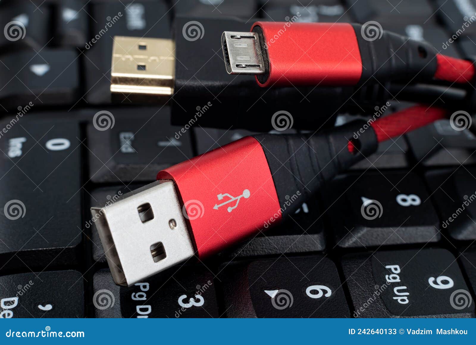 Cable for High-speed Internet Connection. USB Cable for Charging a ...