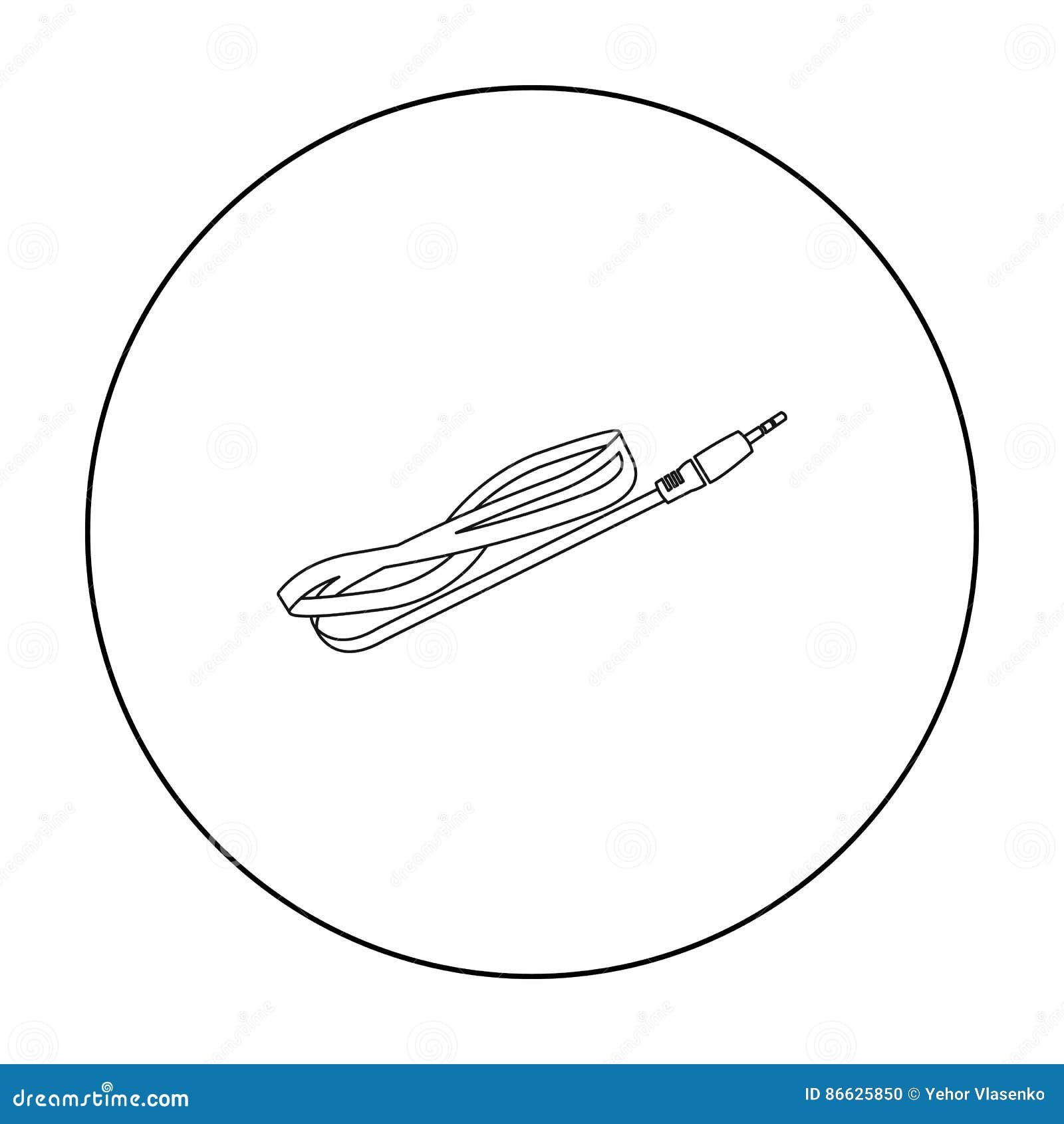 Cable Icon In Outline Style Isolated On White Background Personal