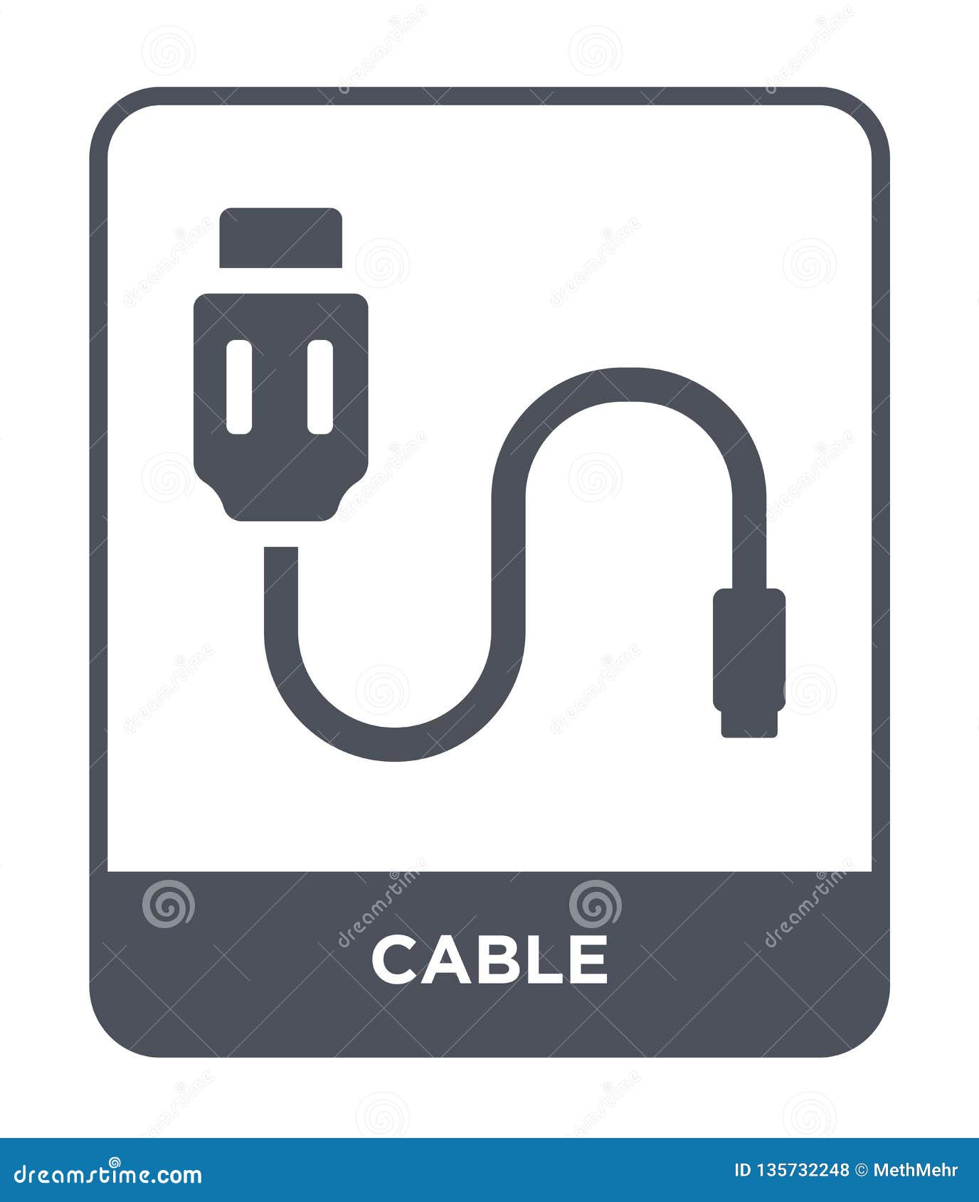 Cable Icon in Trendy Design Style. Cable Icon Isolated on White ...