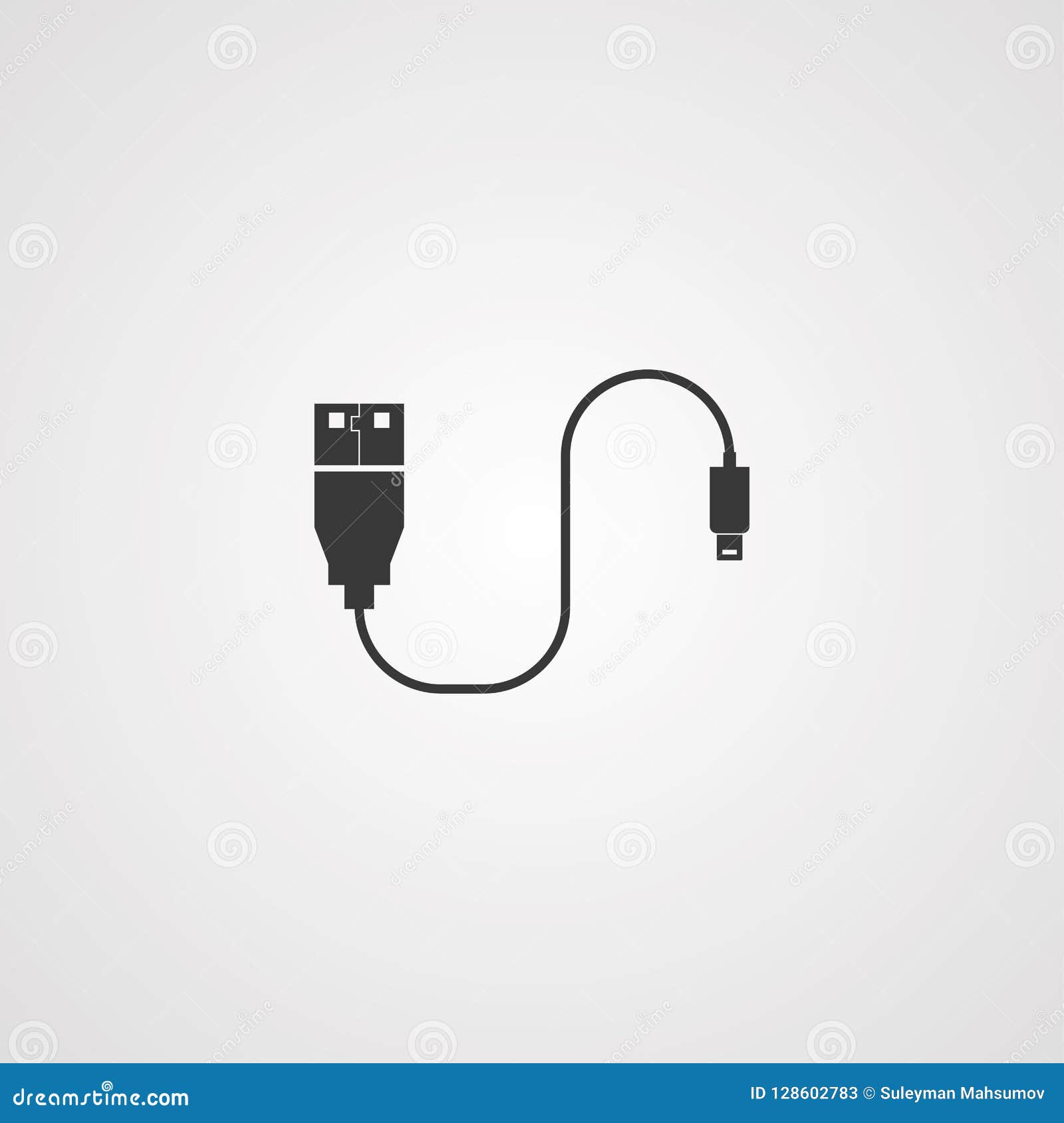 Data Cable Vector Icon Sign Symbol Stock Vector - Illustration of black ...