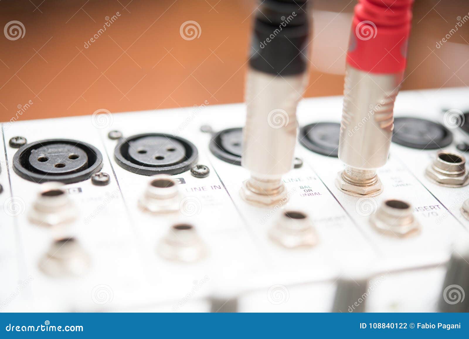 Cable Input Panel Studio Audio Mixer Close Up Stock Photo - Image of ...