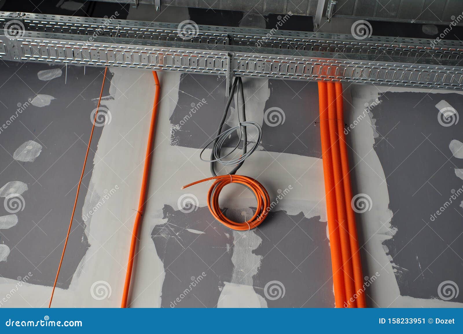 Construction and Installation Background Stock Image - Image of cabling ...