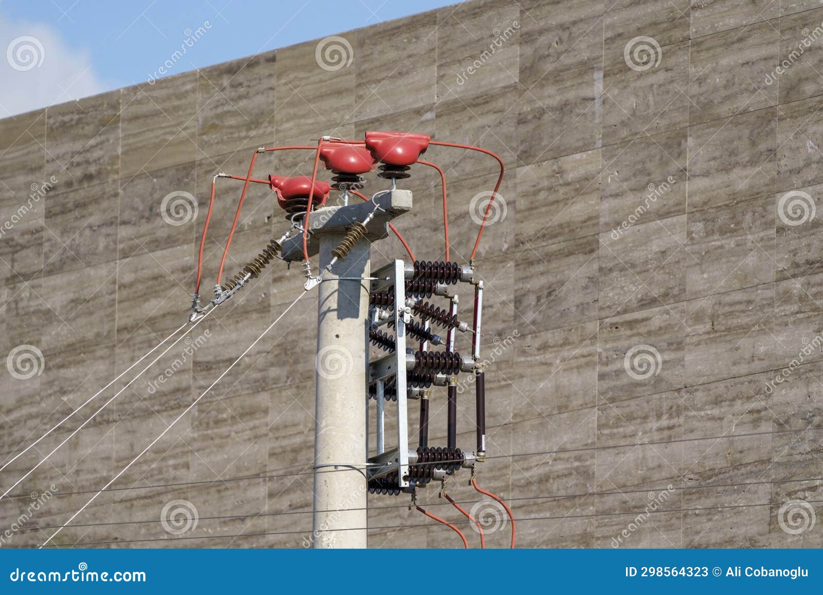 Cable and Insulator Connections on Electric Pole Stock Image - Image of ...