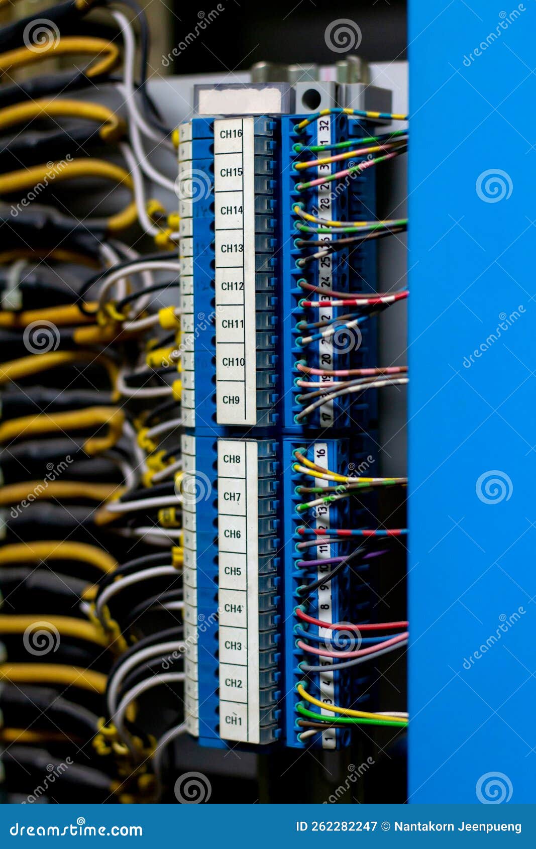 Cable Jump To Terminal in Panel Stock Image - Image of automation ...