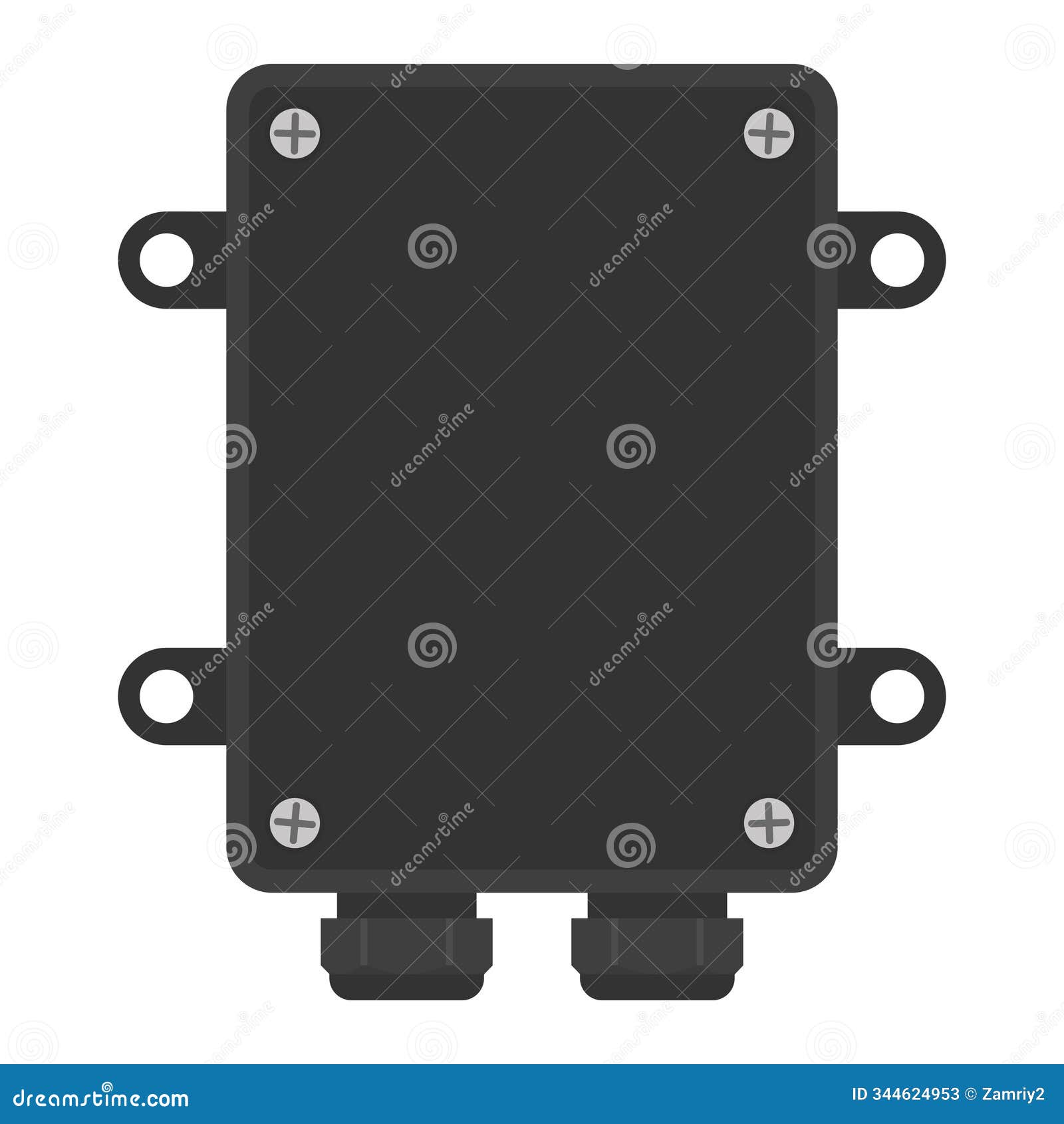 Cable Junction Box With Mounting Flanges Cartoon Vector | CartoonDealer ...