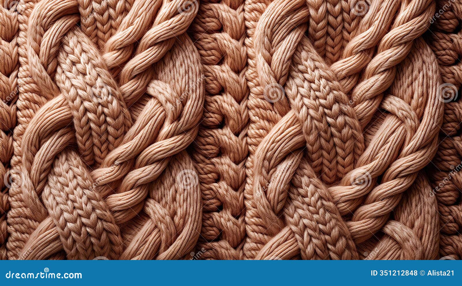 Cable Knit Fabric Texture Creating Repeating Braided Pattern in Warm ...