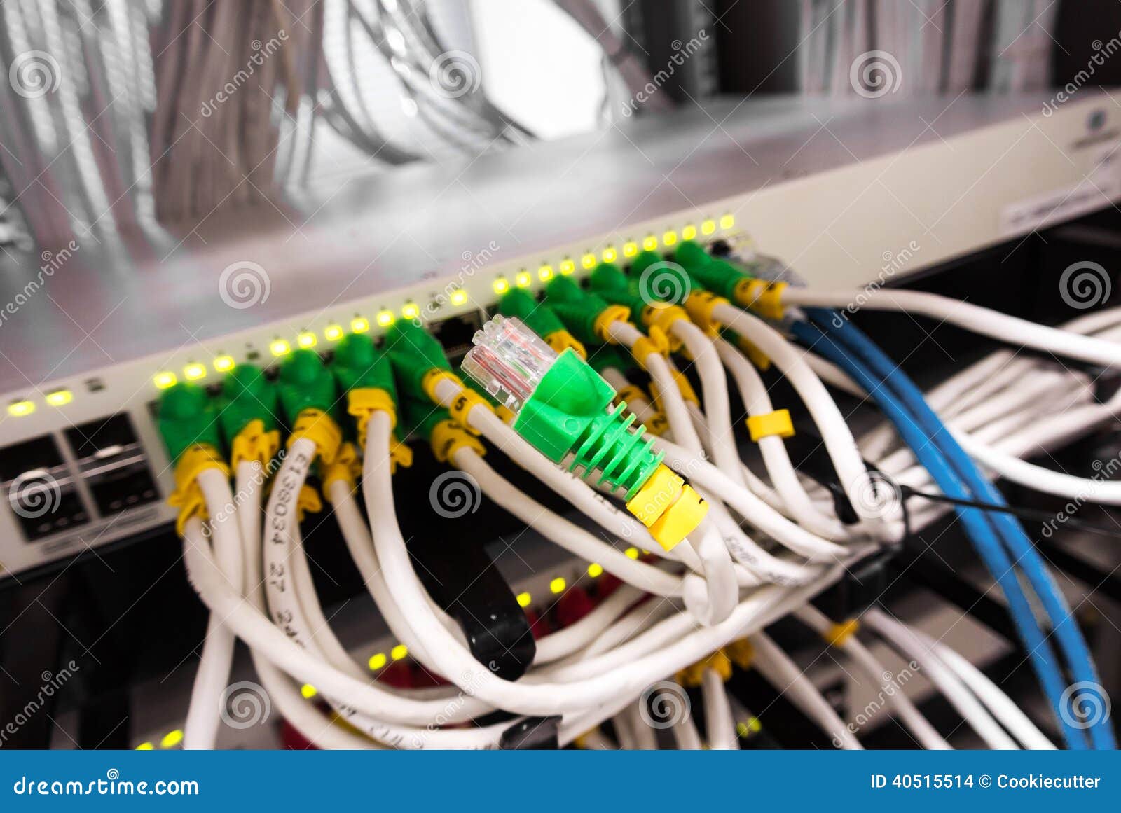 Cable Lan in Computer Server Room Stock Photo - Image of server ...