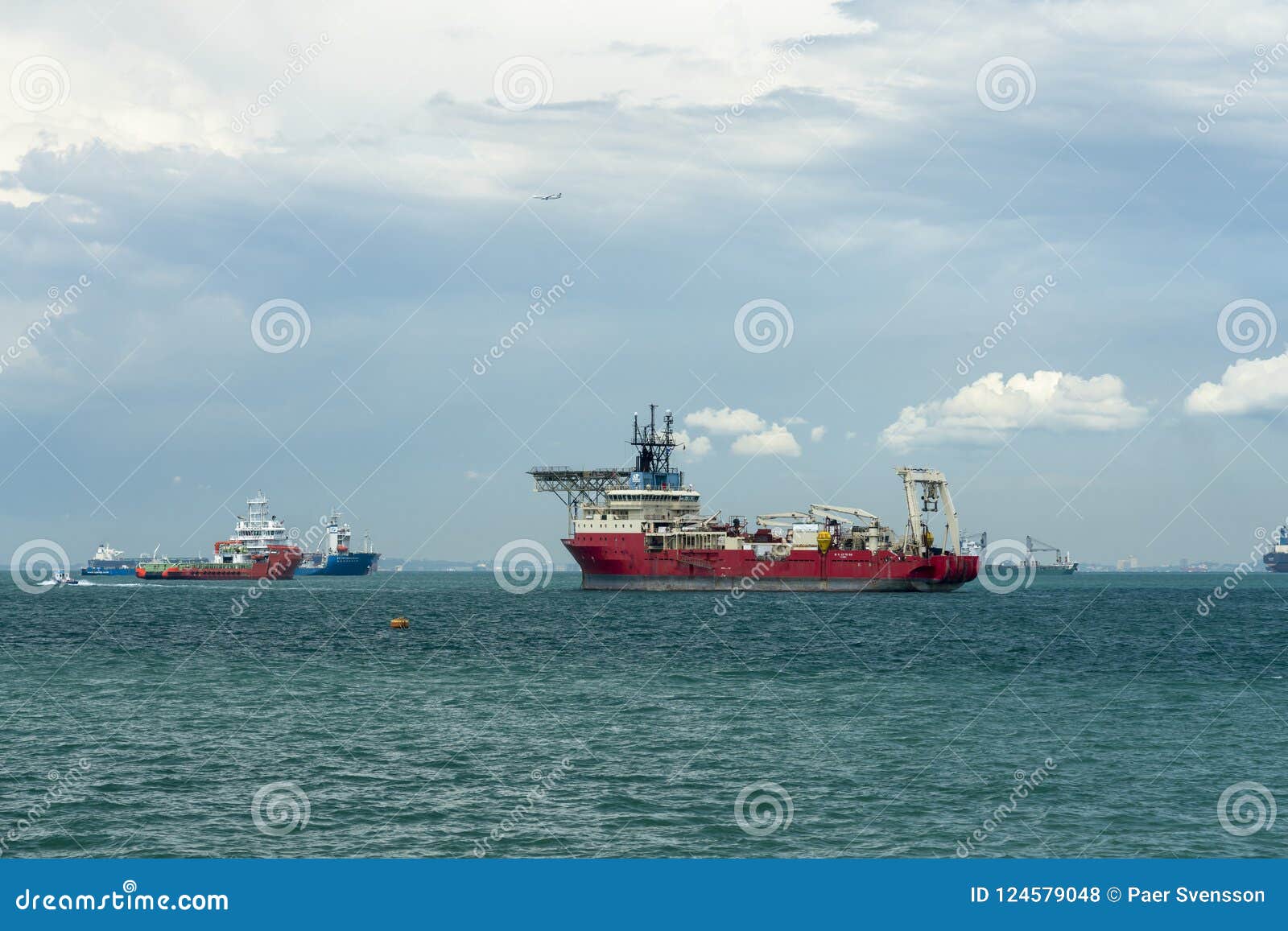 Cable Layer Ship in the Strait Editorial Stock Photo - Image of ...