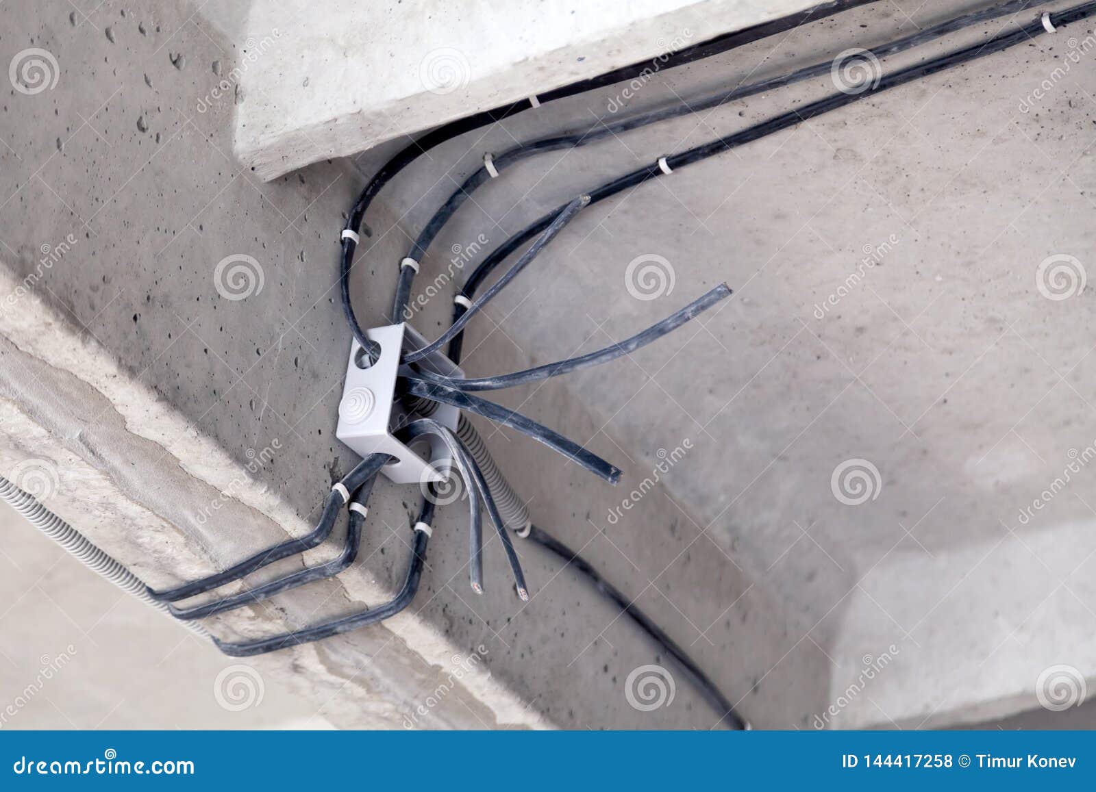 Wiring Replacement. Connecting Light In Flat Or Office. Professional ...