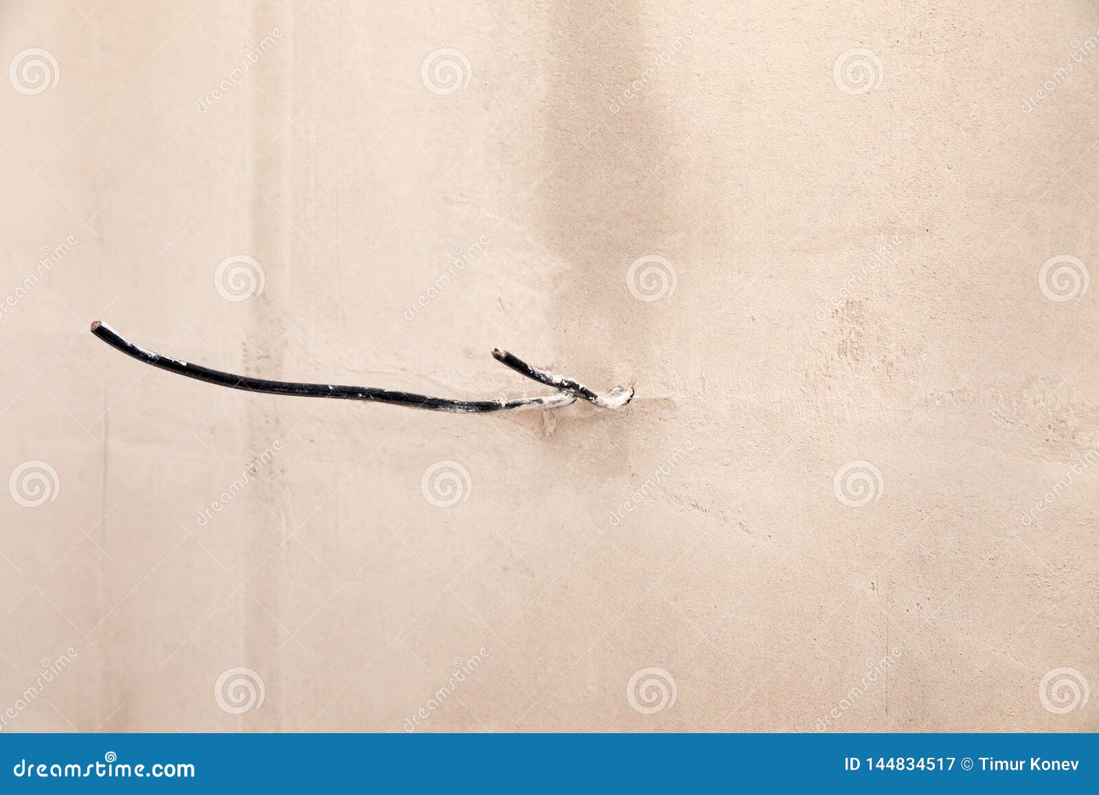 Cable Laying the Ceiling. Electrical Wires on the Wall. Wiring ...