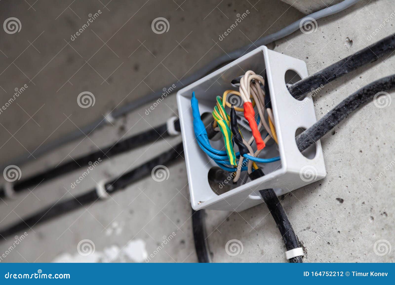 Cable Laying Ceiling. Electrical Wires on Wall. Wiring Replacement ...