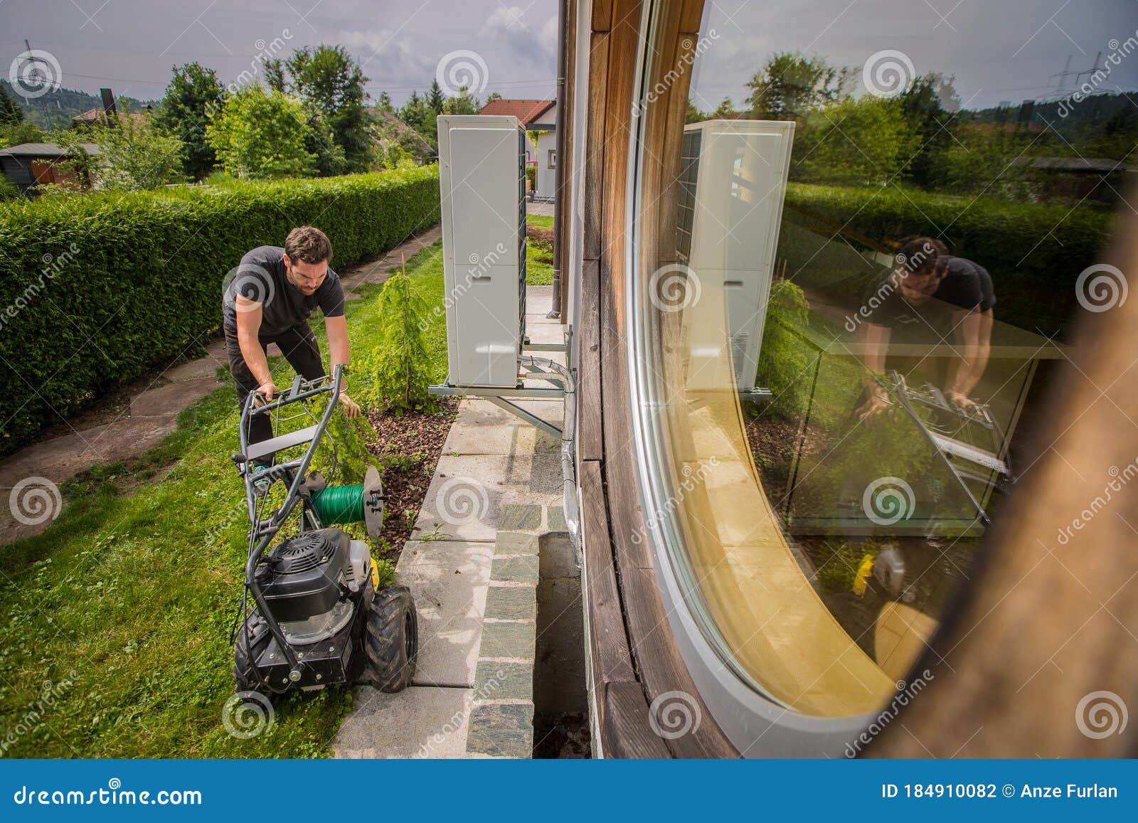 Cable Laying Machine with an Operator Stock Photo - Image of conduits ...
