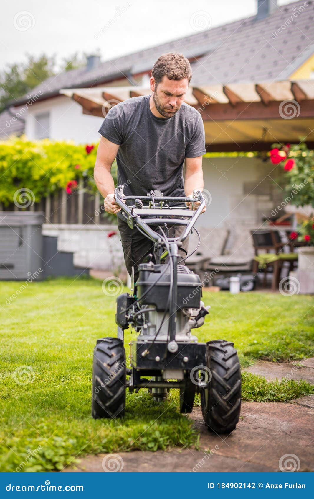 Cable Laying Machine with an Operator Stock Photo - Image of electrical ...