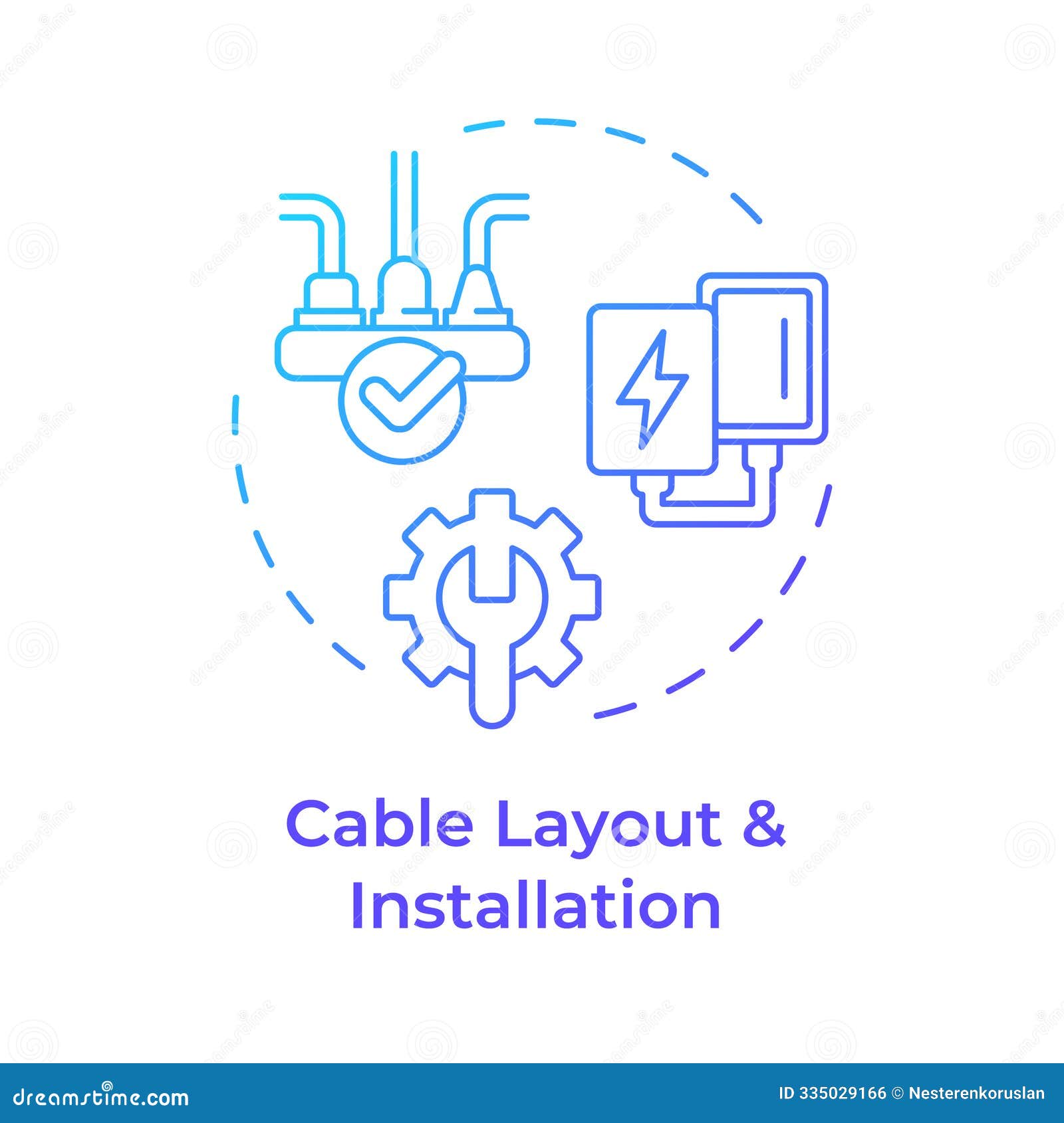 Cable Layout and Installation Blue Gradient Concept Icon Stock Illustration - Illustration of ...