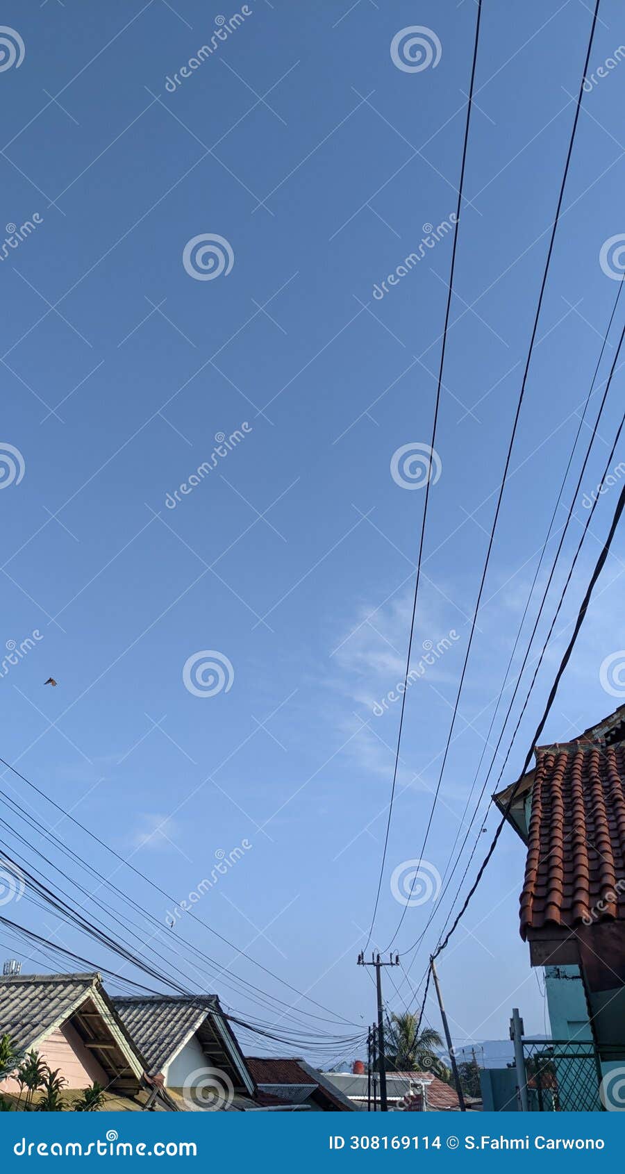 Cable Cable Lines in Villages Stock Photo - Image of communication ...