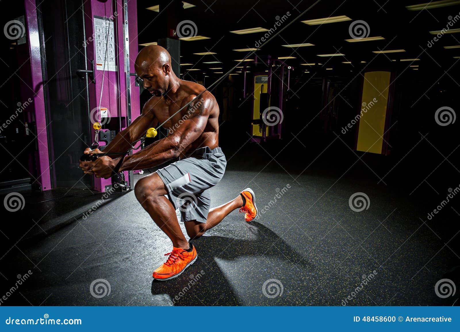 Cable Machine Weight Training Stock Photo - Image of machine, american ...