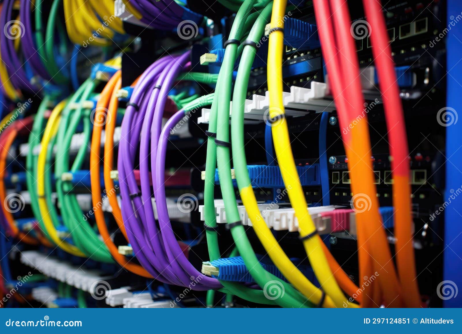 Cable Management Solution in a Populated Server Rack Stock Image ...