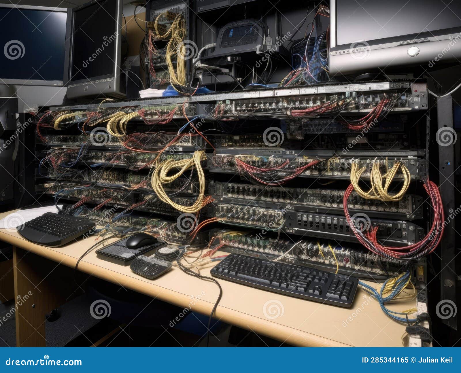 Cable Management Solutions Under Office Desk Stock Illustration ...