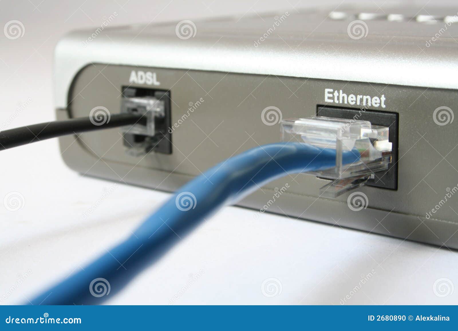 Cable with the modem stock photo. Image of rj45, electrical - 2680890