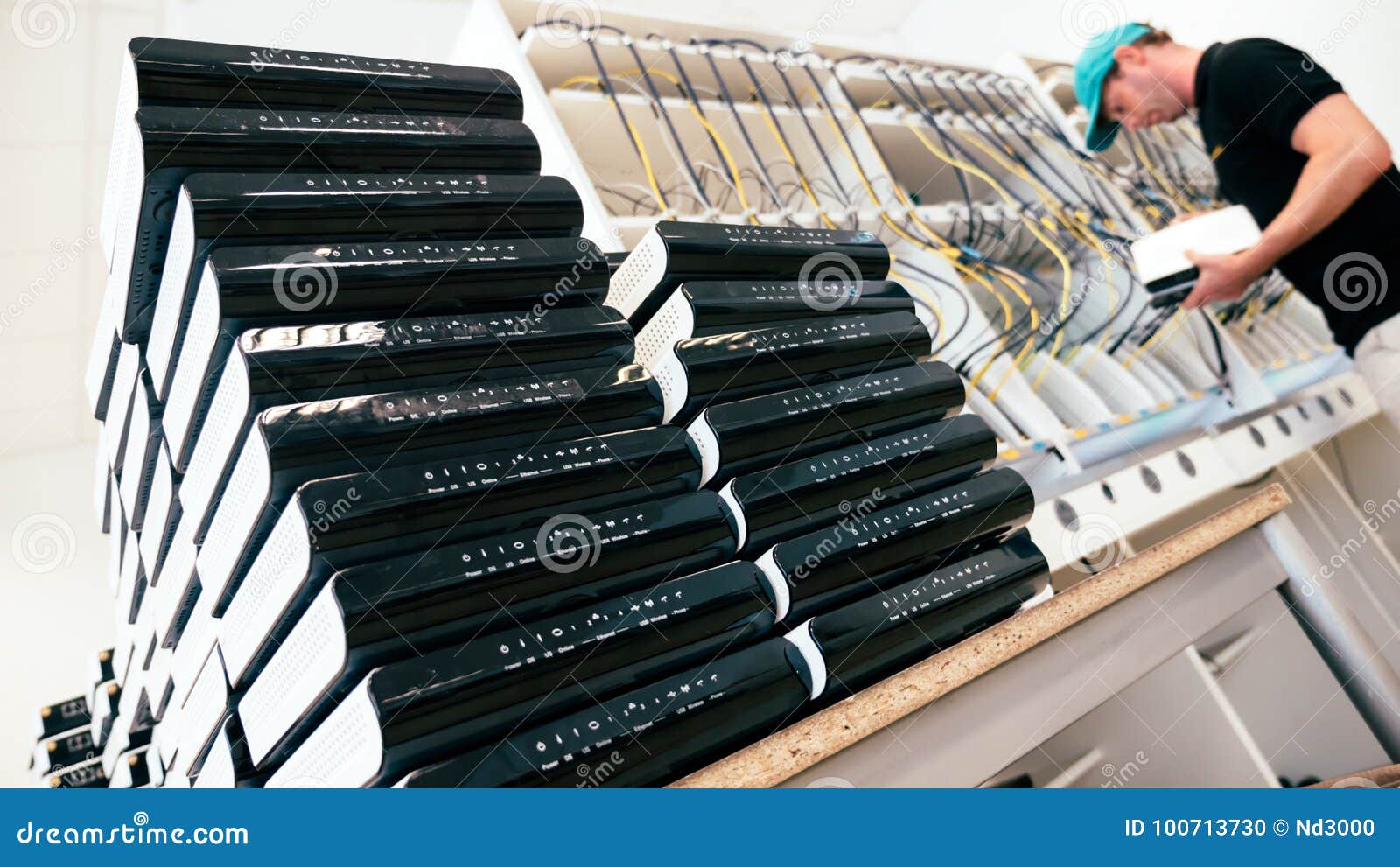 Cable Modem Testing and Servicing Stock Photo - Image of equipment ...