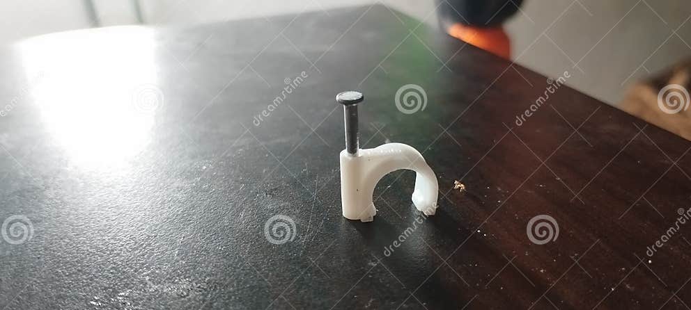 Cable nails stock photo. Image of flooring, wall, black - 293847264