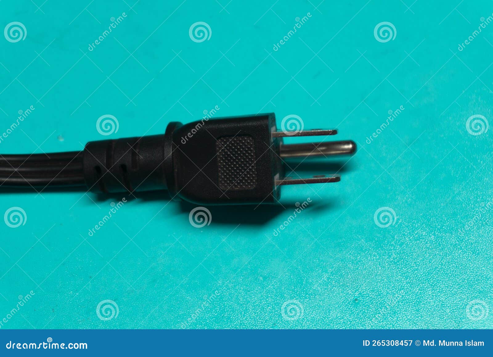 Cable with 3 pin plug. stock image. Image of plastic - 265308457