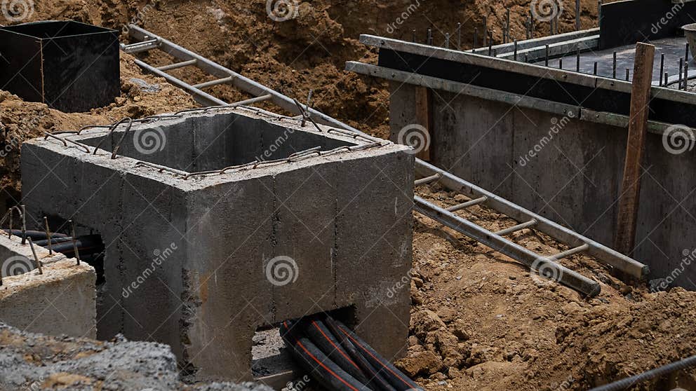 Cable Pits for Cable Laying of Construction Works Under Construction ...