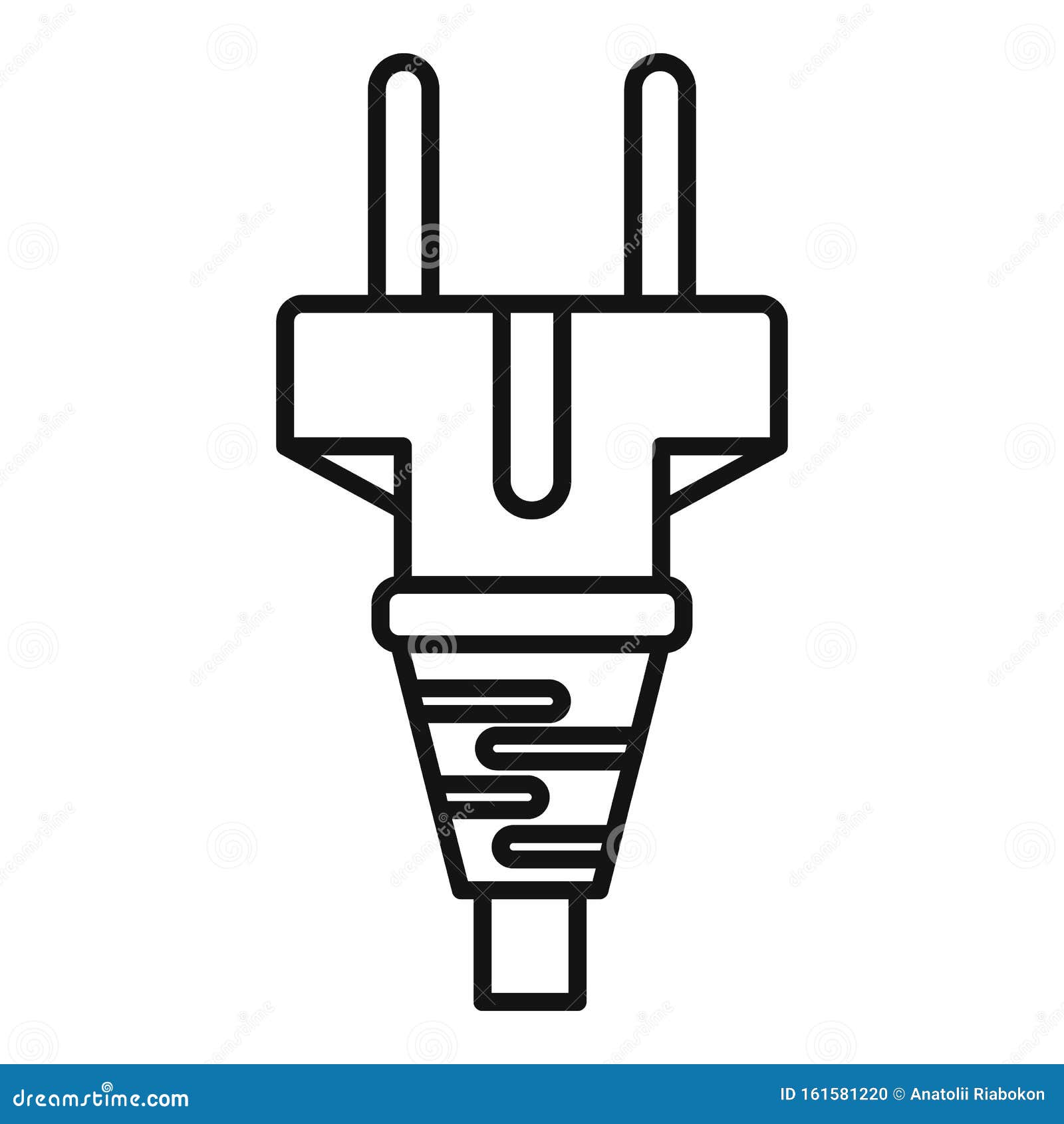 Cable Plug Icon, Outline Style Stock Vector - Illustration of energy ...