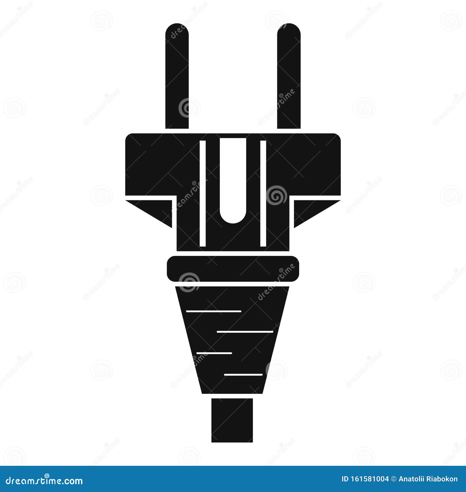 Cable Plug Icon, Simple Style Stock Vector - Illustration of black ...