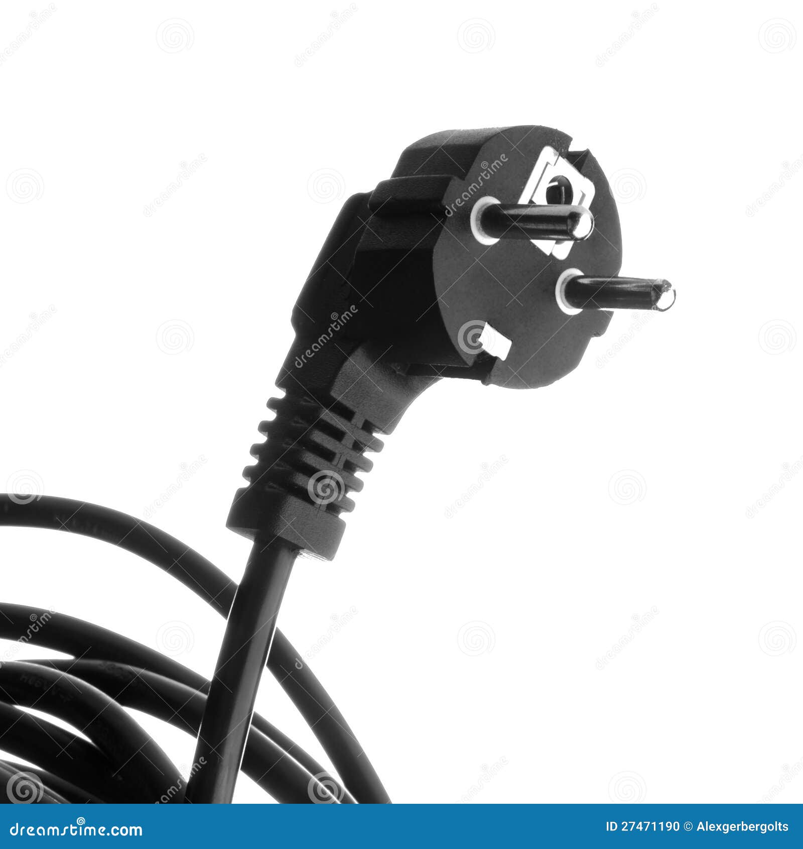 Cable with Plug on White Background Stock Photo - Image of disconnect ...