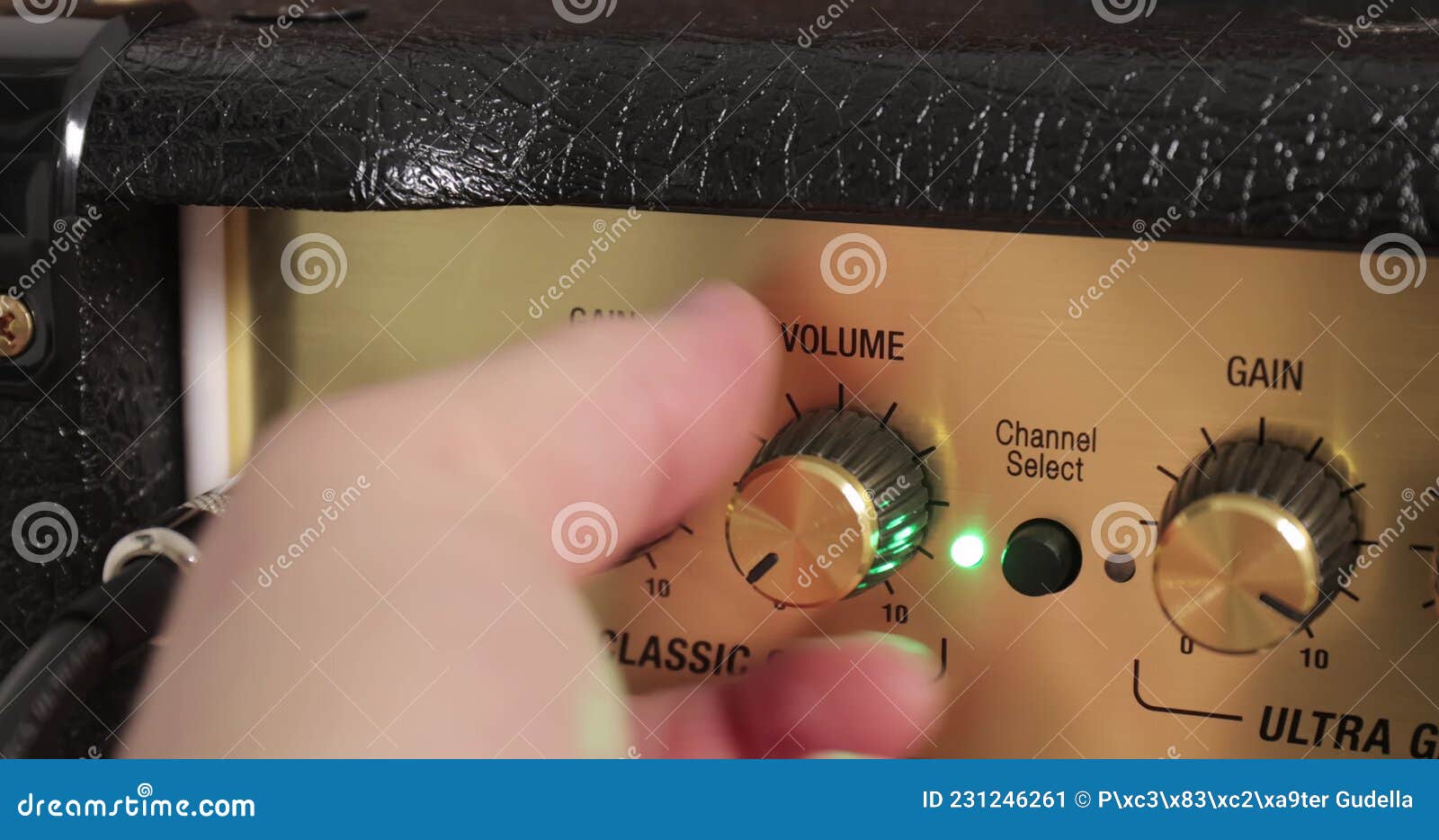 Guitar Amplifier Closeup, Cable Connected Stock Video - Video of rock ...