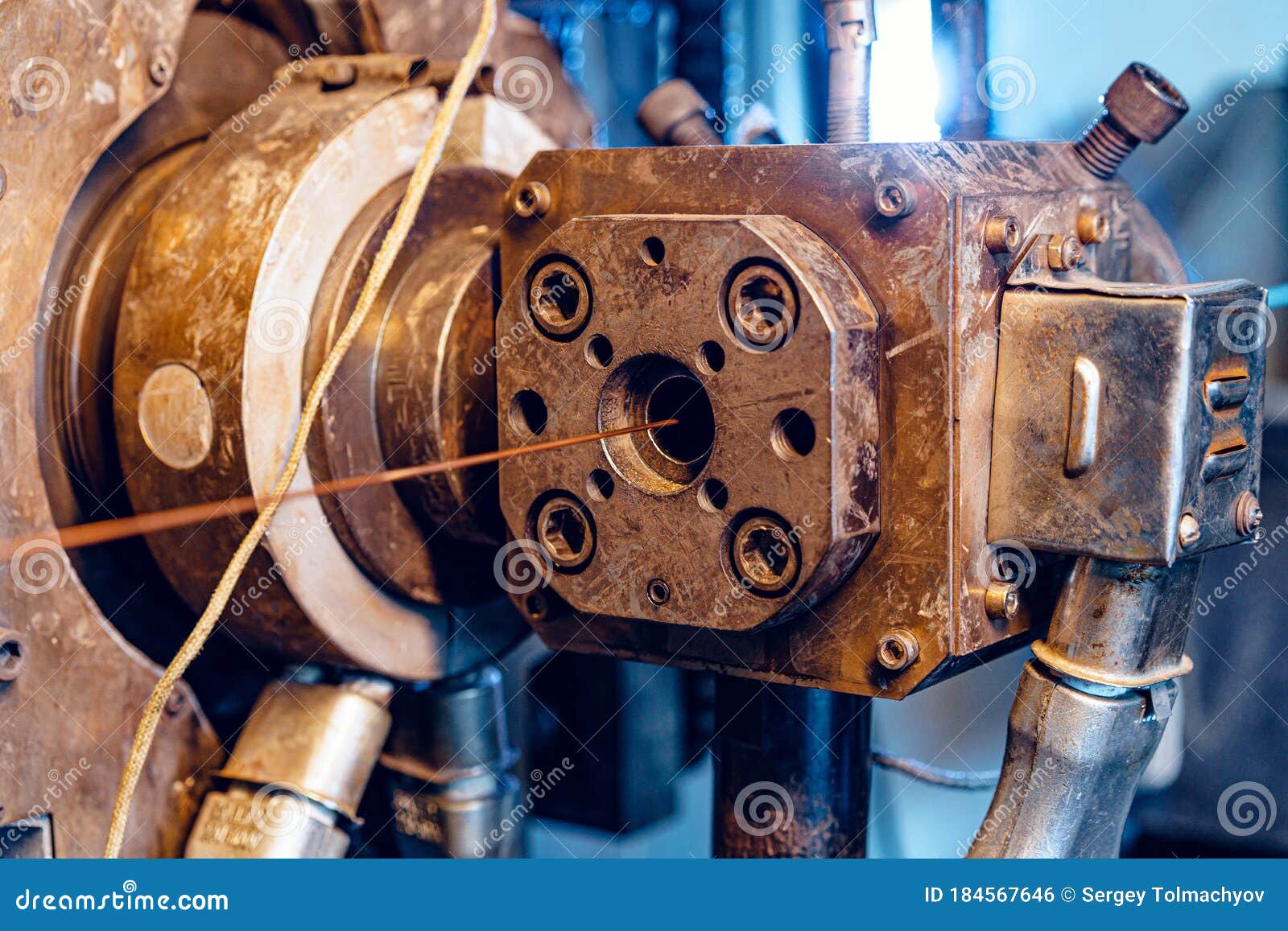 Cable Production in Process. Cable Factory Close Up Stock Photo - Image ...