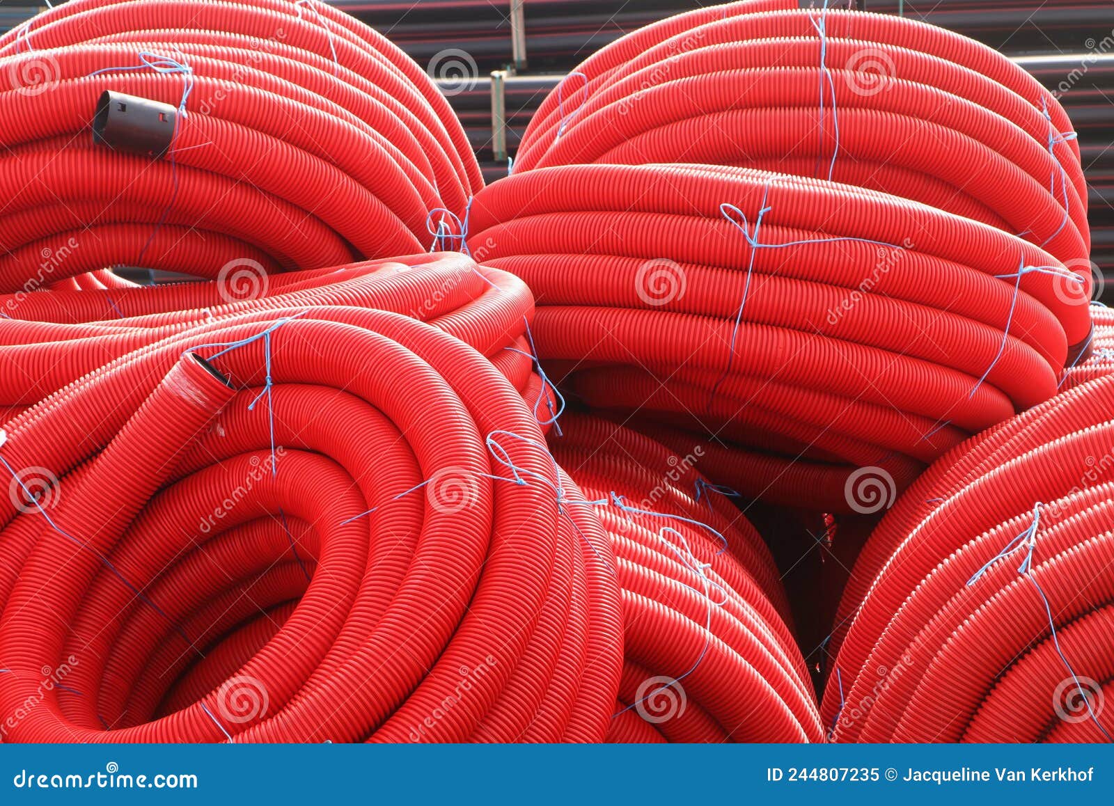 Cable protection pipes stock image. Image of protective - 244807235