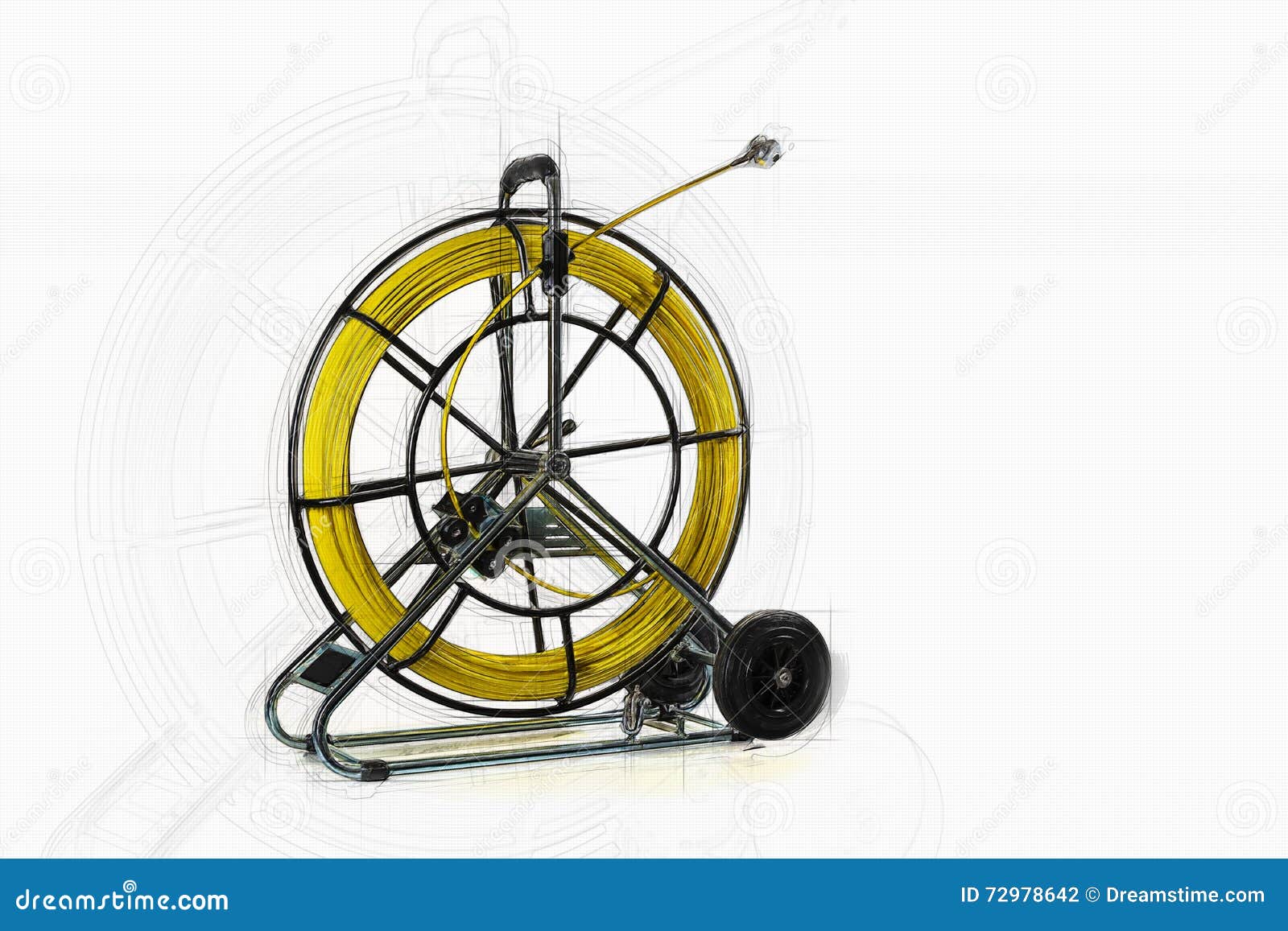 Cable Pulling Sketch Design Stock Photo - Image of meter, pull: 72978642