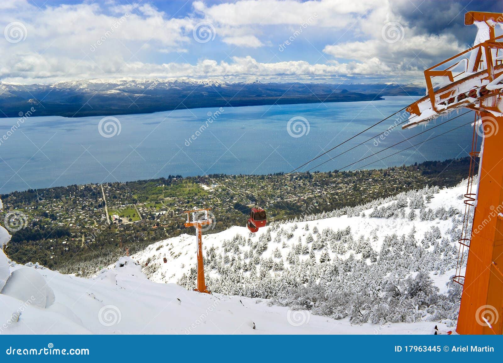 Cable Railway Over the Snow Stock Image - Image of tourism, south: 17963445